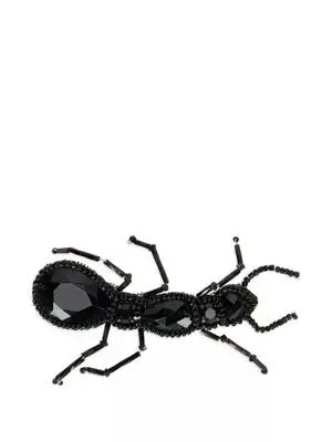 Valentino Garavani Beaded Ant Brooch - Black
