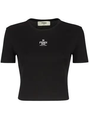 Fendi Tops With Logo - Black
