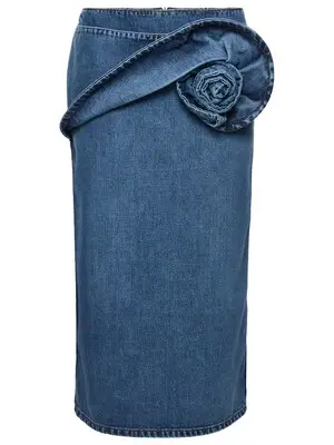Magda Butrym Denim Midi Skirt - Blue