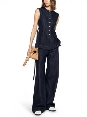 Sportmax Denim Sleeveless Top - Blue