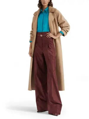 Fendi Belted High-waisted Pants - Bordeaux