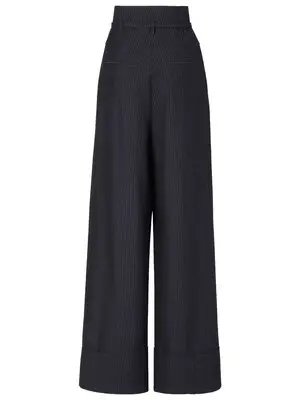 Fendi Belted High-waisted Pants - Blue