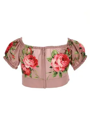 Dolce & Gabbana Bouquet Rose Print Top