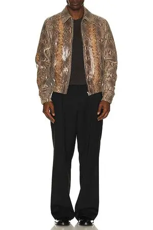 Amiri Leather Snake Western Jacket