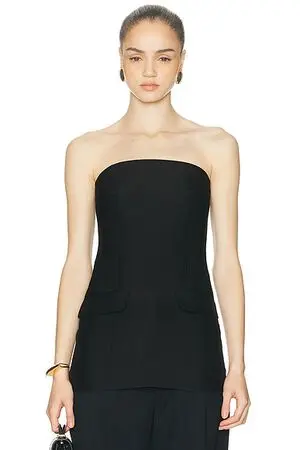 TOTEME Strapless Crepe Pocket Top - Black