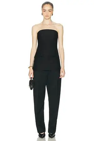 TOTEME Strapless Crepe Pocket Top - Black