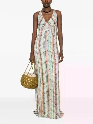 Missoni Striped-pattern V-neck Maxi Dress
