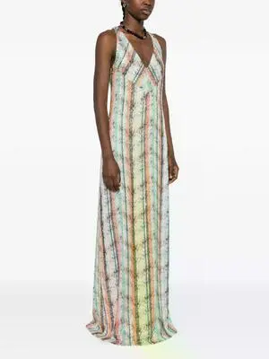 Missoni Striped-pattern V-neck Maxi Dress