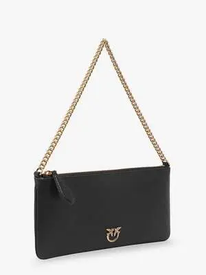 Pinko Horizontal Flat Leather Shoulder Bag