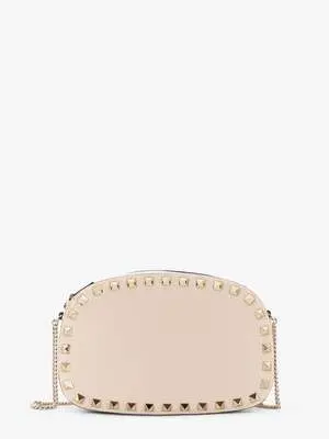 Valentino Garavani Rockstud Mini Leather Crossbody Bag - White