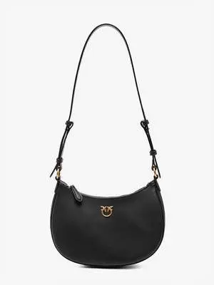 Pinko Half Moon Mini Leather Shoulder Bag