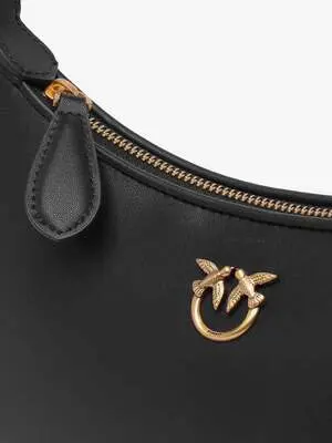 Pinko Half Moon Mini Leather Shoulder Bag