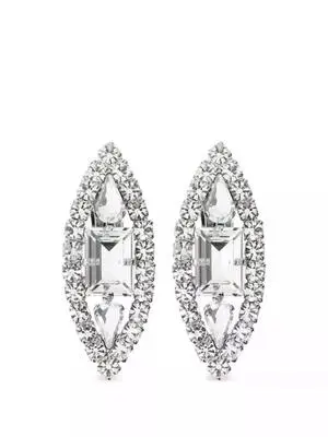 Alessandra Rich Crystal Bijoux Clip-on Drop Earrings - Silver