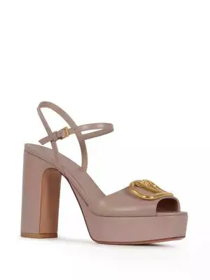Valentino Garavani Platform Buckle Leather Pumps