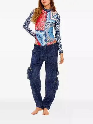 Agua Bendita Lisina Paisley-print Cargo Trousers