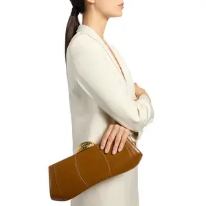 GIUSEPPE ZANOTTI Leather Clutch With Chain Strap - Light_brown