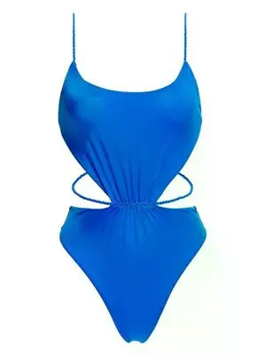 Agua Bendita Cut-out Open Back Swimsuit - Blue