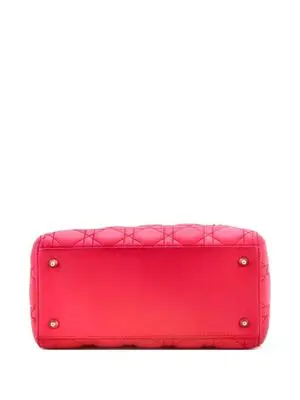 Dior Lady Bag Cannage Quilt Lambskin Medium Satchel - Red