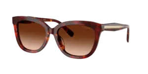 COACH Purple Cosmo Tortoise Cat Eye Sunglasses - Brown Gradient