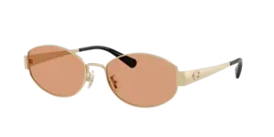 COACH Coach Oval Sunglasses Light Brown Solid