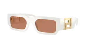 Versace VERSACE Rectangle Frame Sunglasses Brown