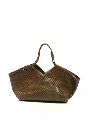 Benedetta Bruzziches Large Usha Hand-woven Tote Bag - Brown