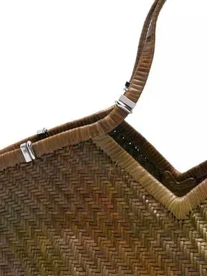 Benedetta Bruzziches Large Usha Hand-woven Tote Bag - Brown
