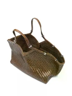 Benedetta Bruzziches Large Usha Hand-woven Tote Bag - Brown