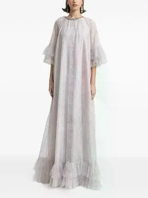 GEMY MAALOUF Ruffled Sleeves Hemline Maxi Kaftan