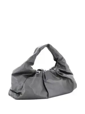 Bottega Veneta The Shoulder Pouch Leather Maxi Hobo Bag - Grey