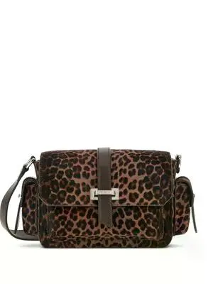 Hogan Leopard-print Flap Cross Body Bag