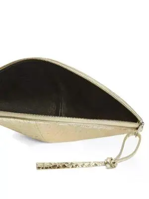 JIL SANDER Cracked Curve Leather Clutch