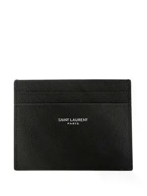 Saint Laurent Leather Cardholder - Black