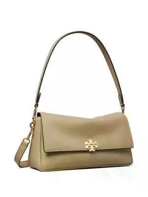 Tory Burch Logo-plaque Leather Shoulder Bag - Neutrals