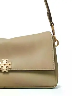 Tory Burch Logo-plaque Leather Shoulder Bag - Neutrals