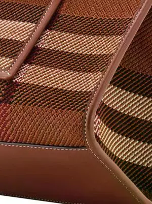 Burberry Freya Shopping Check Canvas With Leather Medium Tote Bag