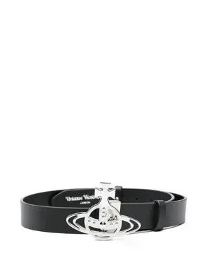 VIVIENNE WESTWOOD Orb-buckle Leather Belt - Black