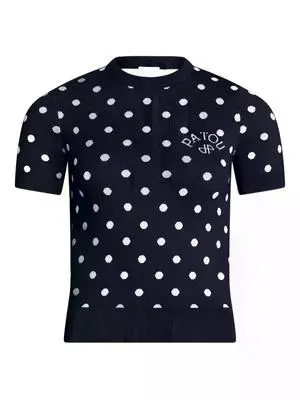 PATOU Polka-dot Knitted T-shirt - Black