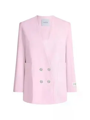 Patou Double-breasted Collarless Blazer
