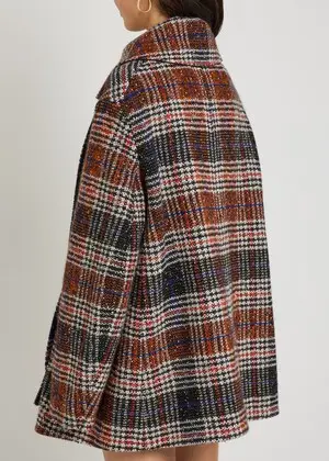 Missoni Double-breasted Tartan Wool-blend Peacoat - Red