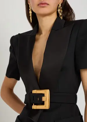 Balmain Belted Wool Jacket - Black
