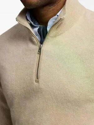 Ralph Lauren Purple Label Quarter-zip Rib-knit Cashmere Sweater - Neutrals