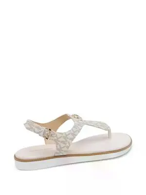 Michael Kors Val Logo-plaque Round-toe Sandals - Neutrals