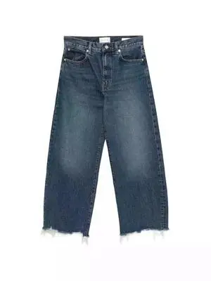 FRAME The Bow Crop Frayed-hem Denim Jeans