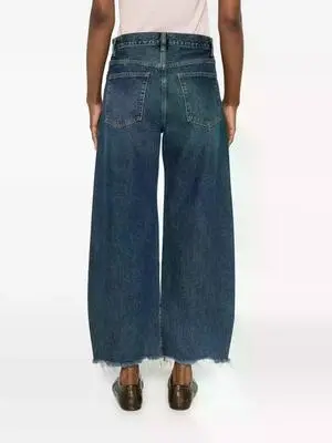 FRAME The Bow Crop Frayed-hem Denim Jeans