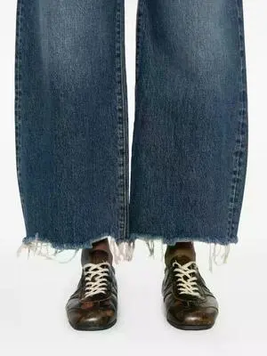 FRAME The Bow Crop Frayed-hem Denim Jeans