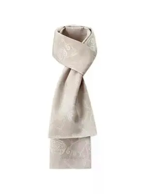 Shanghai Tang Tang Patterned Silk Scarf - Neutrals