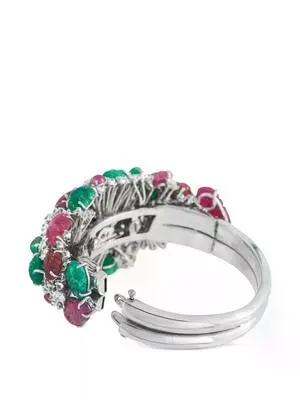 LB EXCLUSIVE Diamond And Gemstone Platinum Bangle
