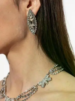 Alessandra Rich Crystal Marquise Drop Earrings