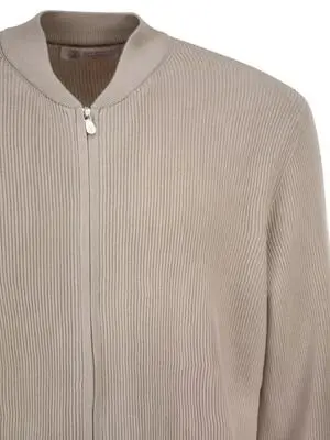 Brunello Cucinelli Zip-up Ribbed Cotton Cardigan
